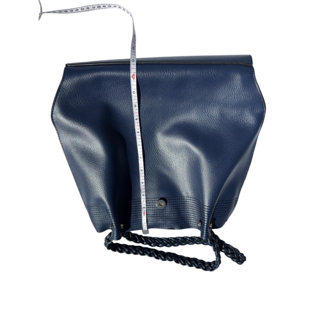 Bags | Navy Blue Triple Compartment Tote Bag Classic Elegant Braided ...